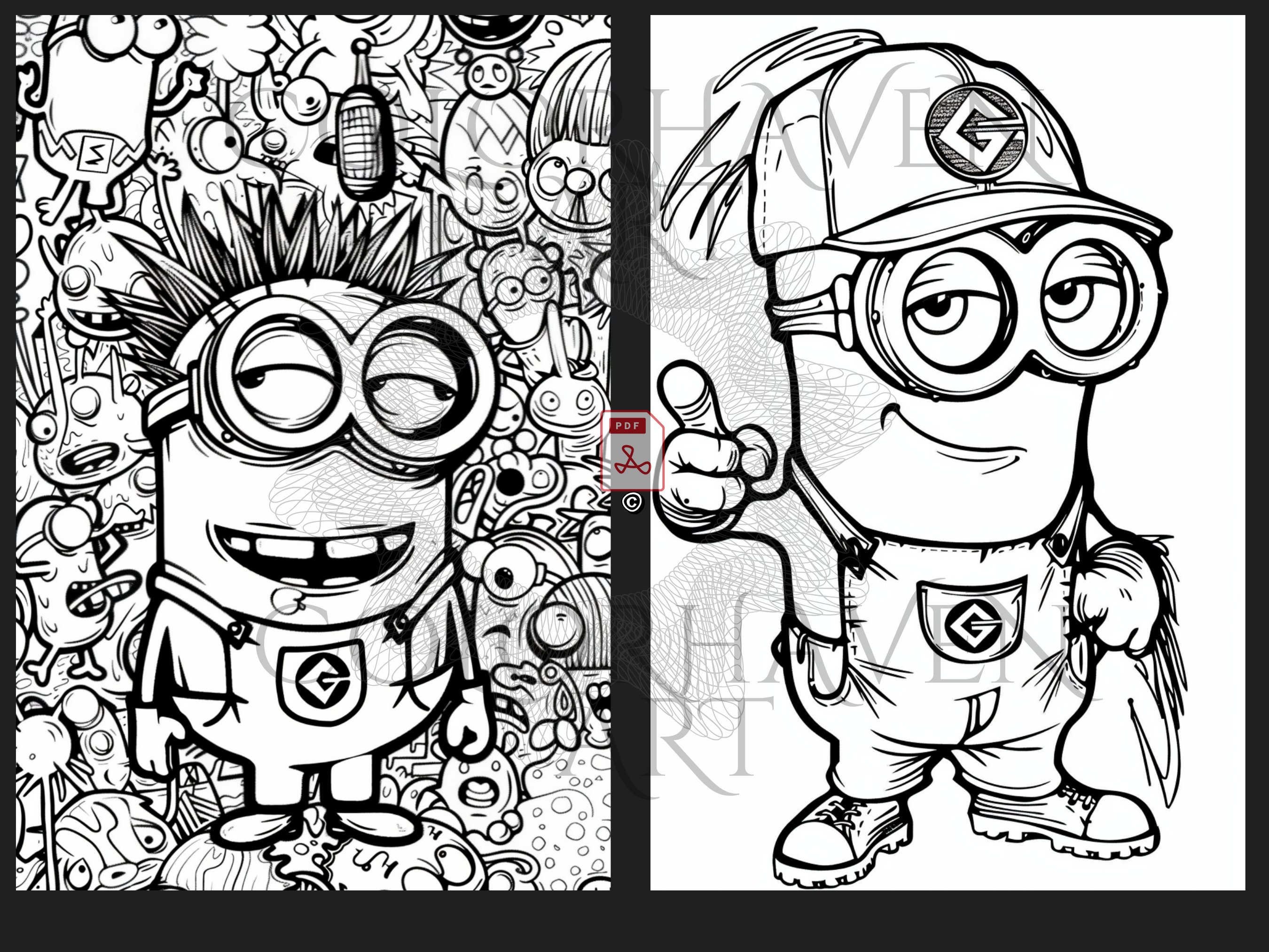 Minions Graffiti Style free Coloring Book for You A4 Coloring Beautiful ...