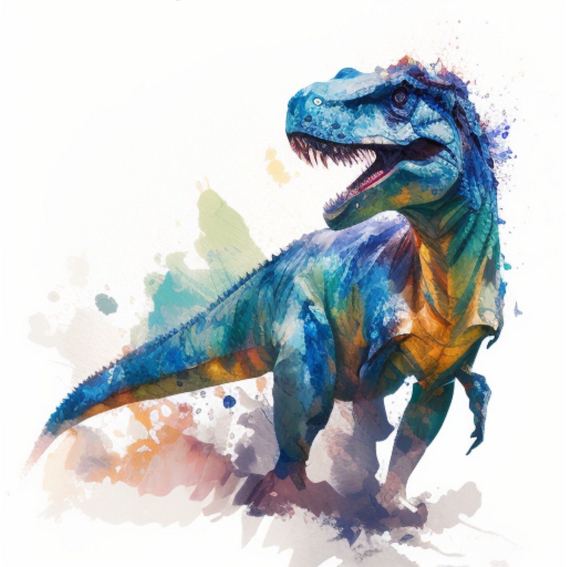 Dinosaur Watercolor PNG Clipart Tyrannosaurus Portrait PNG - Etsy