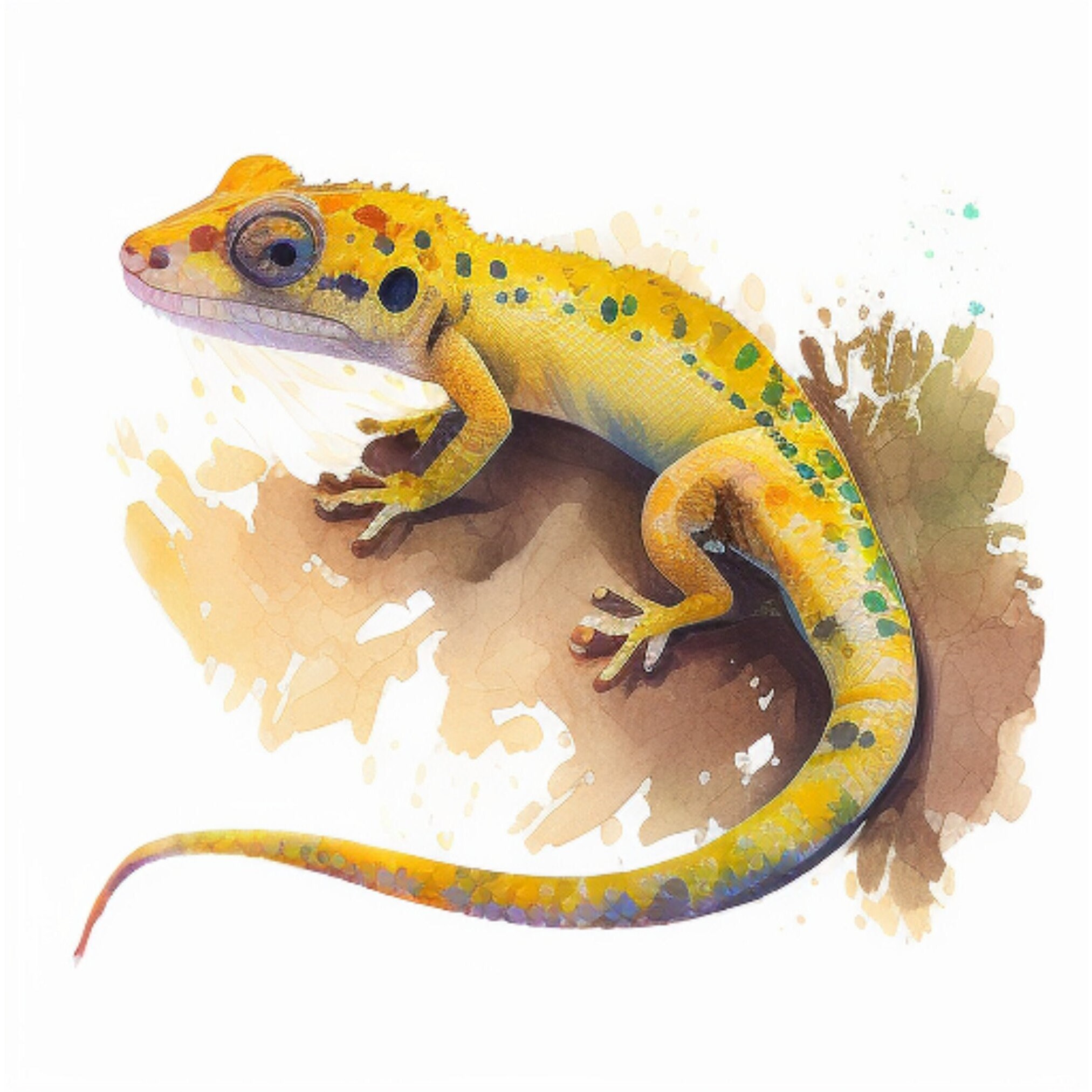 Gecko Watercolor PNG Clipart Lizard Portrait PNG Watercolour - Etsy