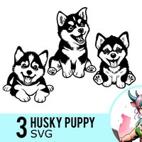 Siberian Husky in Geometric Style SVG Bundle - Etsy