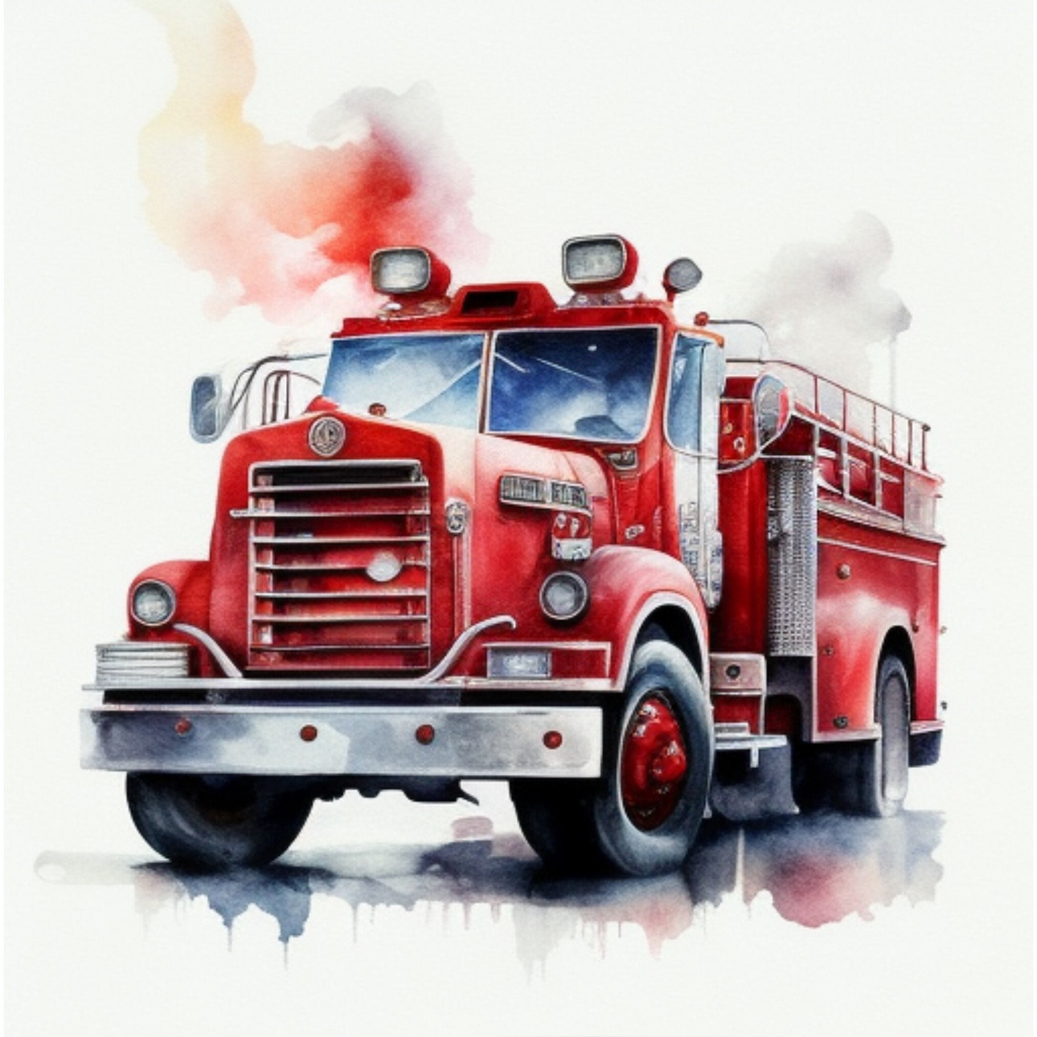 Fire Truck Watercolor PNG Clipart Fire Truck Watercolour PNG - Etsy Canada