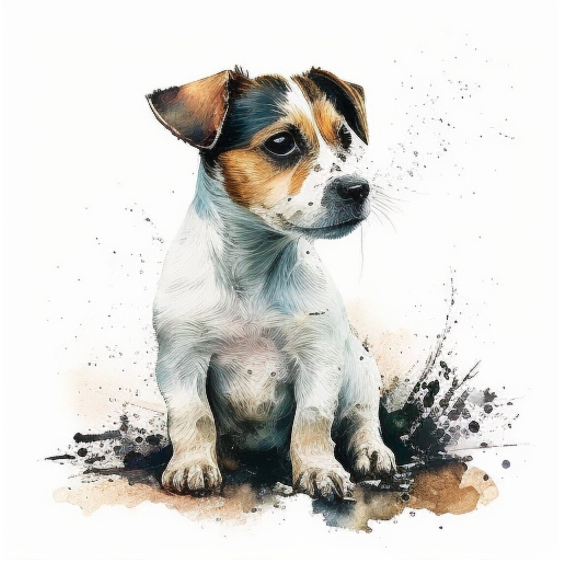 Jack Russell Watercolor PNG Clipart Terrier Dog Portrait PNG - Etsy
