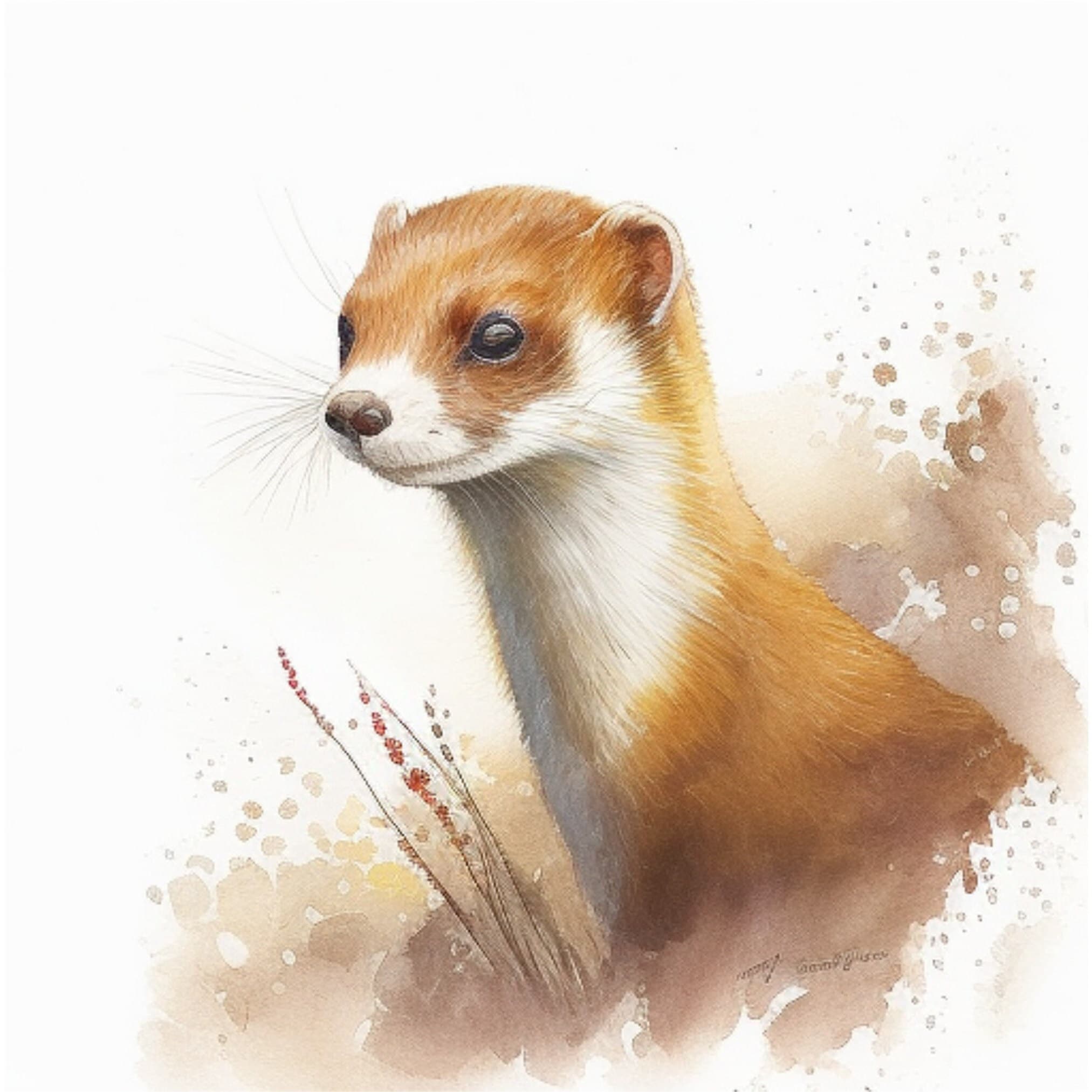 Weasel Watercolor Clipart: Four PNG Images (commercial Use) - Etsy