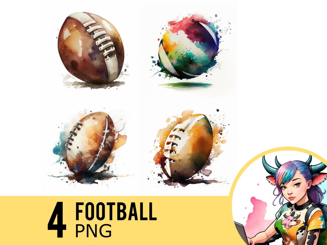 Football Watercolor PNG Clipart, Sport Portrait Watercolour, Instant ...