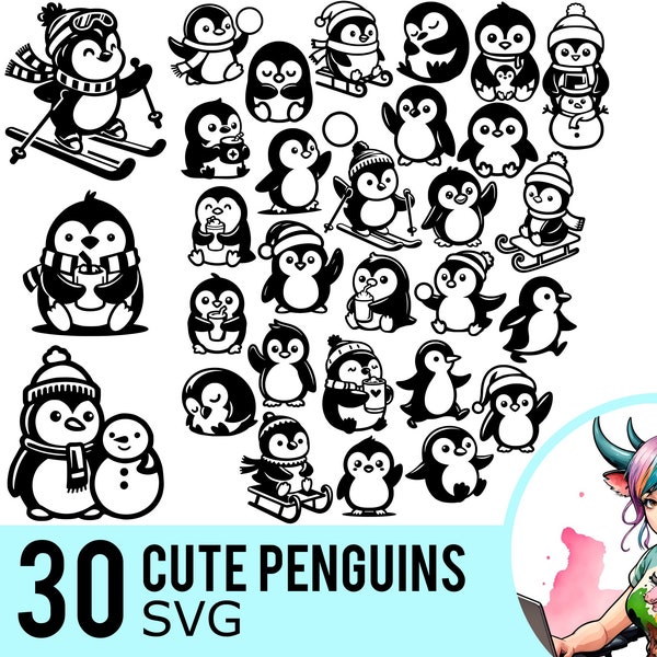 Penguin Svg - Etsy