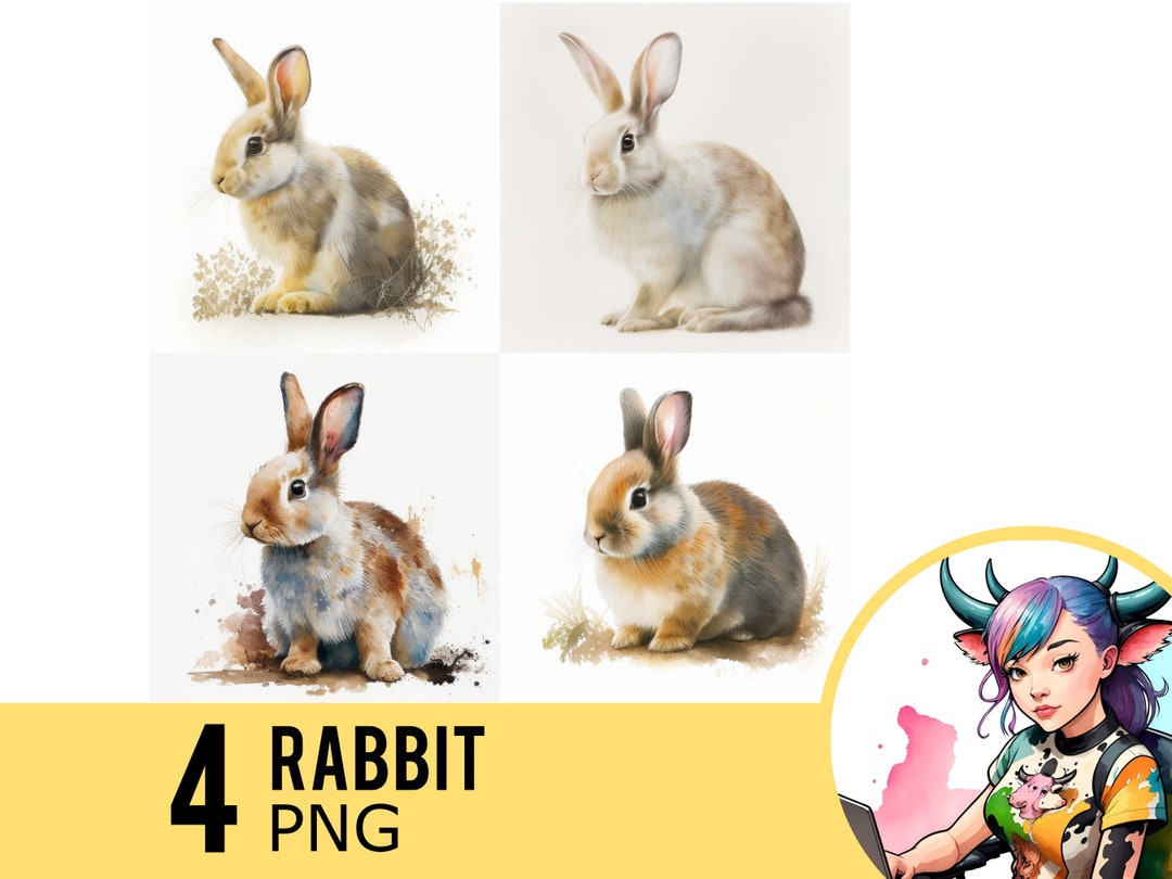 Rabbit Watercolor PNG Clipart, Bunny Portrait Watercolour PNG Clipart ...