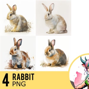 Rabbit Watercolor PNG Clipart, Bunny Portrait Watercolour PNG Clipart ...