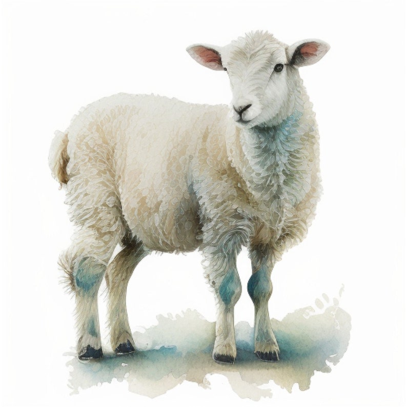 Sheep Watercolor PNG Clipart Lamb Portrait PNG Watercolour - Etsy