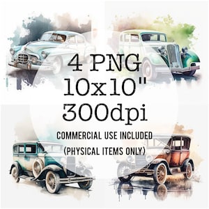 Classic Car Watercolor PNG Clipart, Vintage Car Portrait PNG ...