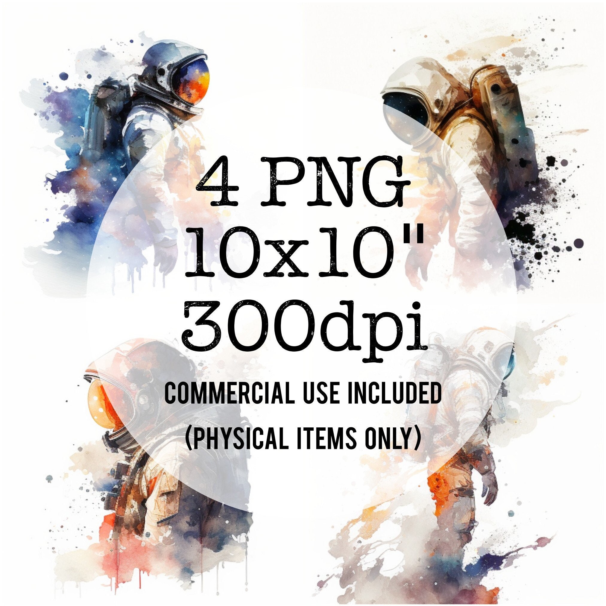 Astronaut Watercolor PNG Clipart Astronaut Portrait PNG - Etsy