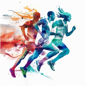 Athletics Watercolor PNG Clipart, Athletes Portrait Watercolour ...