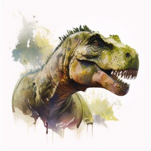 Trex Watercolor PNG Clipart, Tyrannosaurus Portrait PNG Watercolour ...
