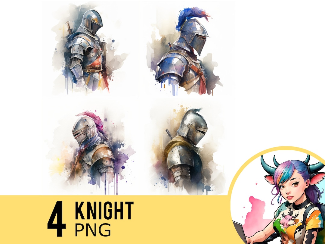 Knight Watercolor PNG Clipart, Knight Armor Portrait PNG Watercolour ...