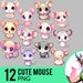 Cute Mouse Clipart PNG, Kawaii Mice Clip Art, Anime Mouse PNG, Instant ...