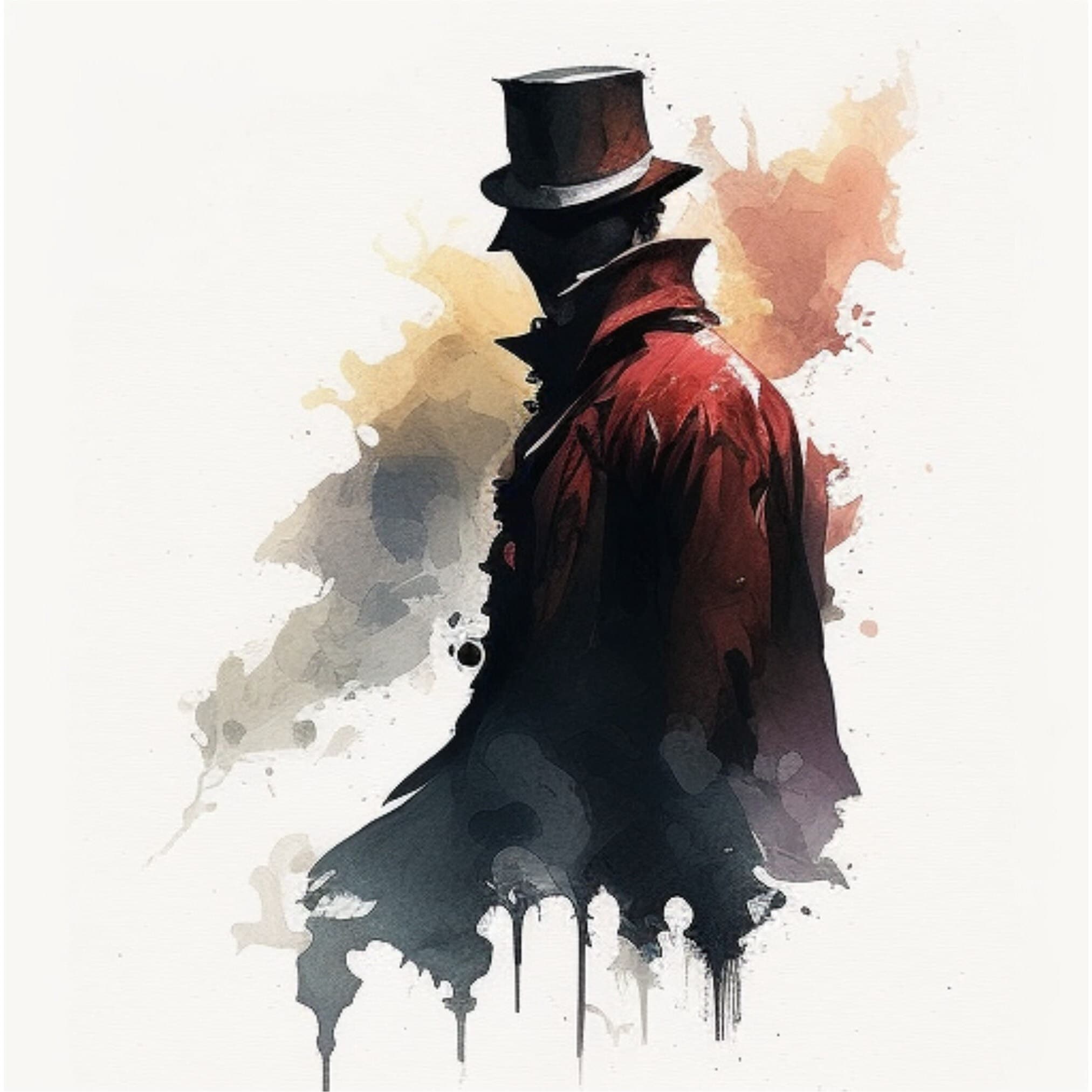 Jack the Ripper Watercolor PNG Clipart Whitechapel Portrait - Etsy