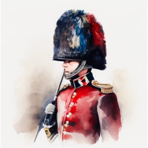 Queens Guard Watercolor PNG Clipart, Kings Guard Portrait Watercolour ...