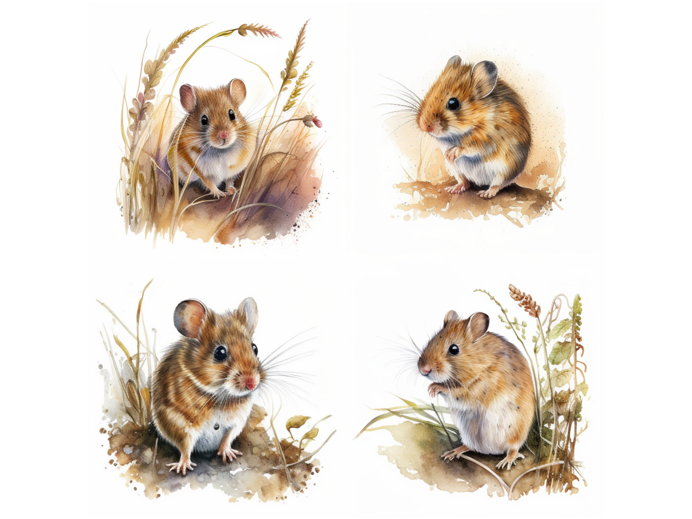 Field Mouse Watercolor PNG Clipart Mouse Portrait PNG - Etsy