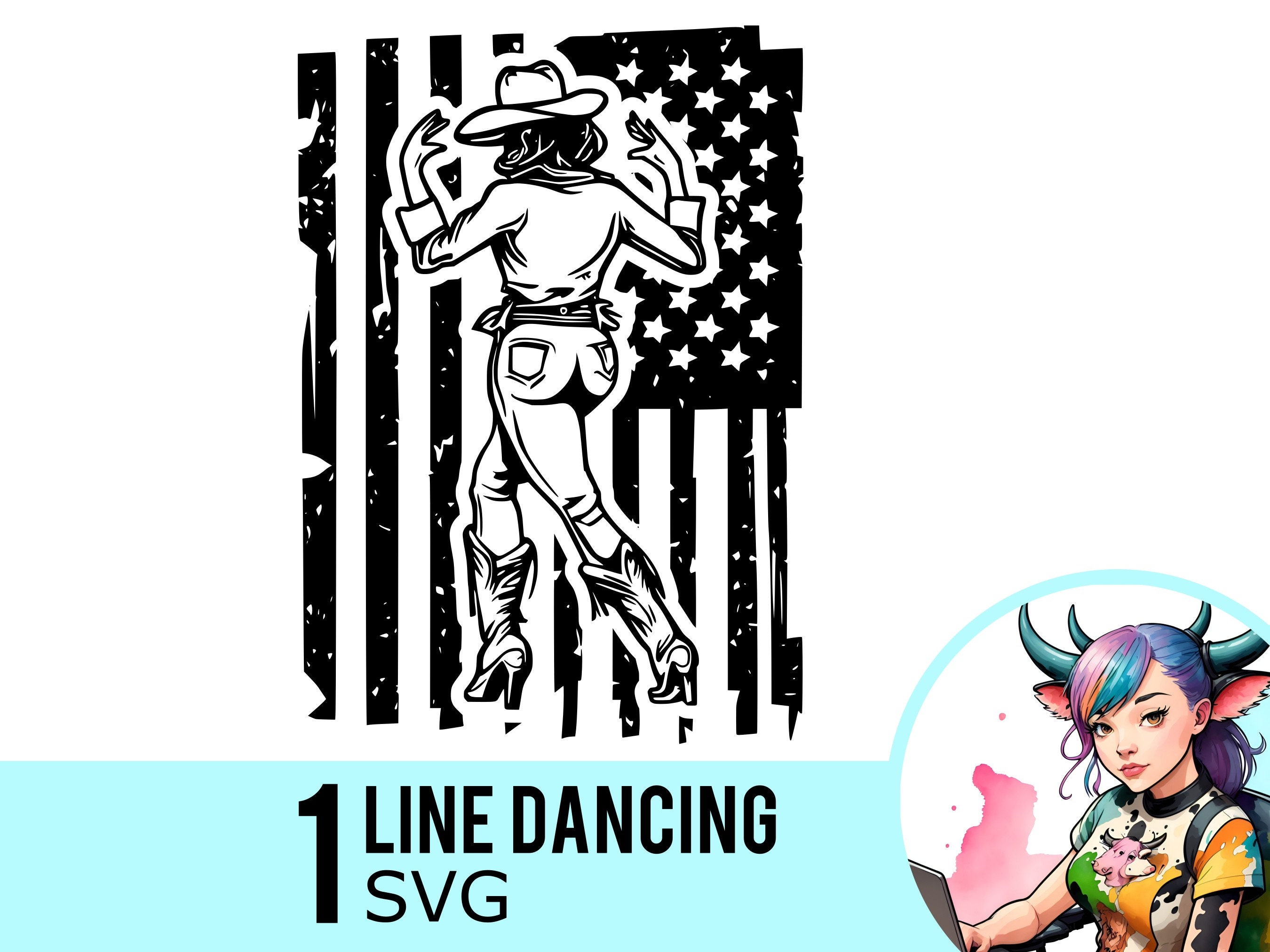 Line Dancing Svg Clipart, American Western Dance Svg, Cowgirl Line ...