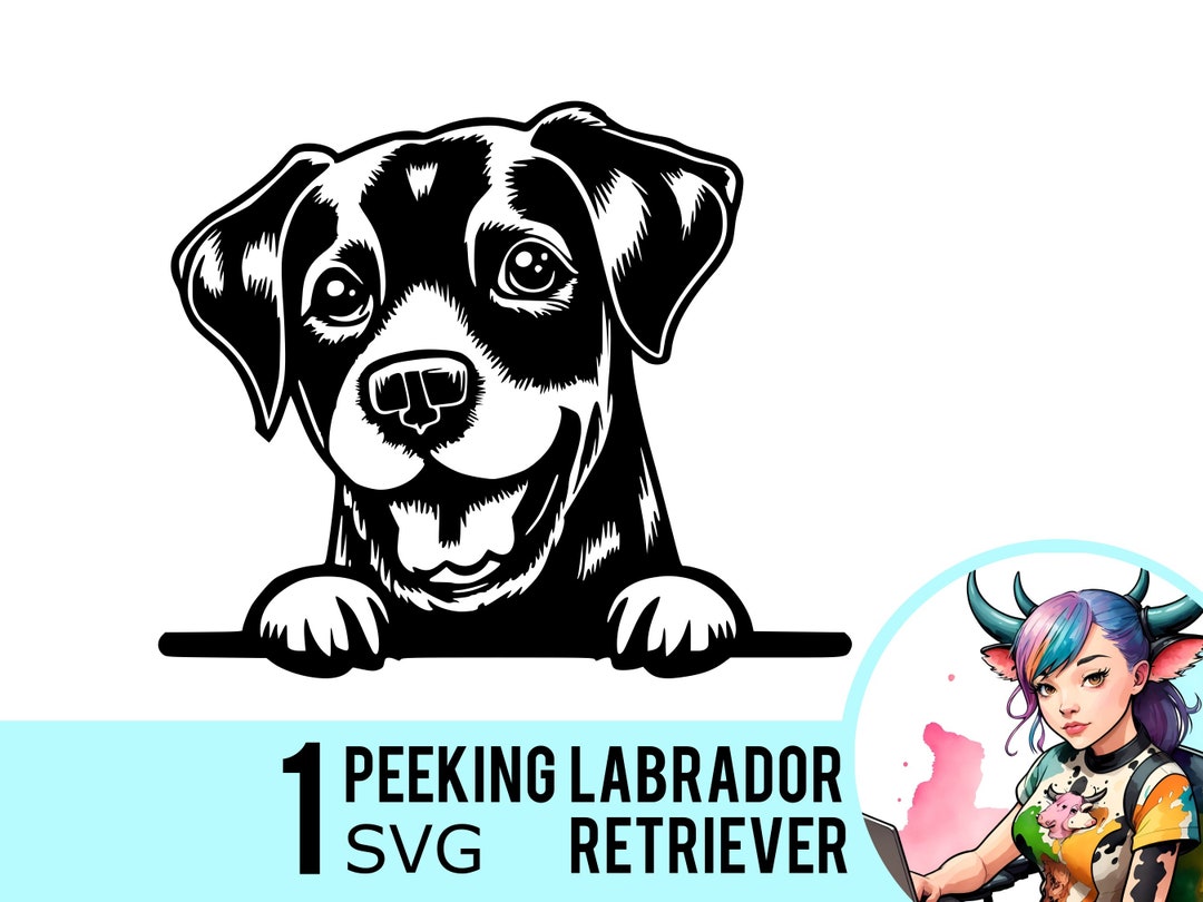 Peeking Labrador Retriever SVG Clipart, Peeking Labrador Retriever Face ...