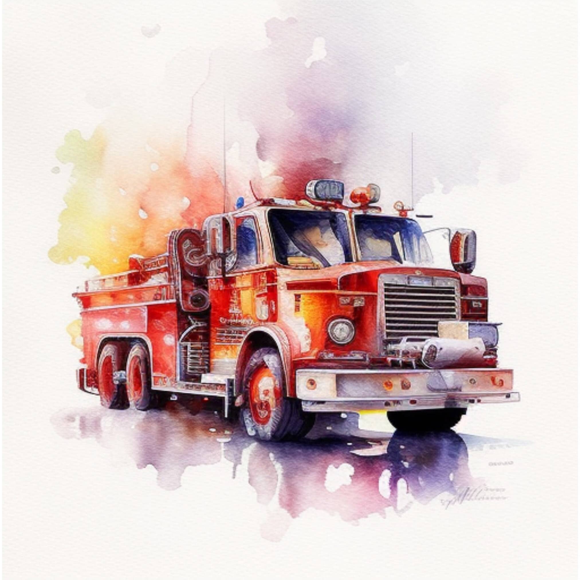 Fire Truck Watercolor PNG Clipart Fire Truck Watercolour PNG - Etsy Canada