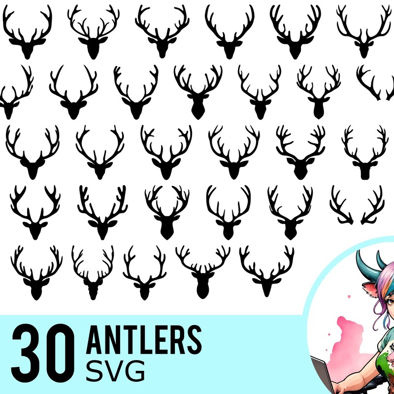 Antlers Silhouette - Etsy