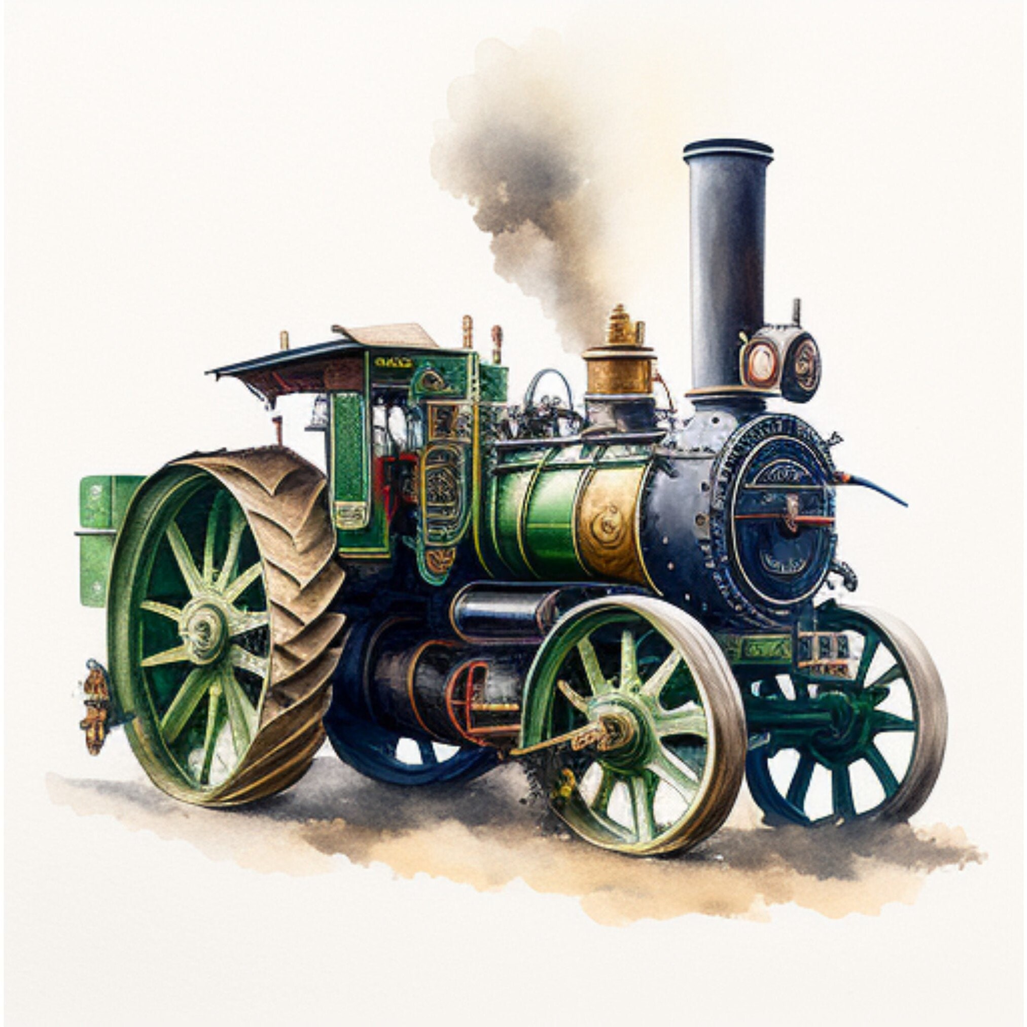 Traction Engine Watercolor PNG Clipart Steam Tractor Portrait - Etsy UK