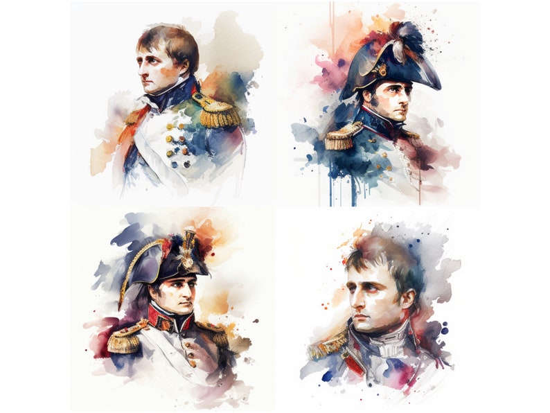 Napoleon Watercolor PNG Clipart Napoleon Bonaparte Portrait - Etsy
