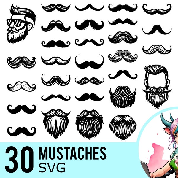 Mustache Clip Art - Etsy