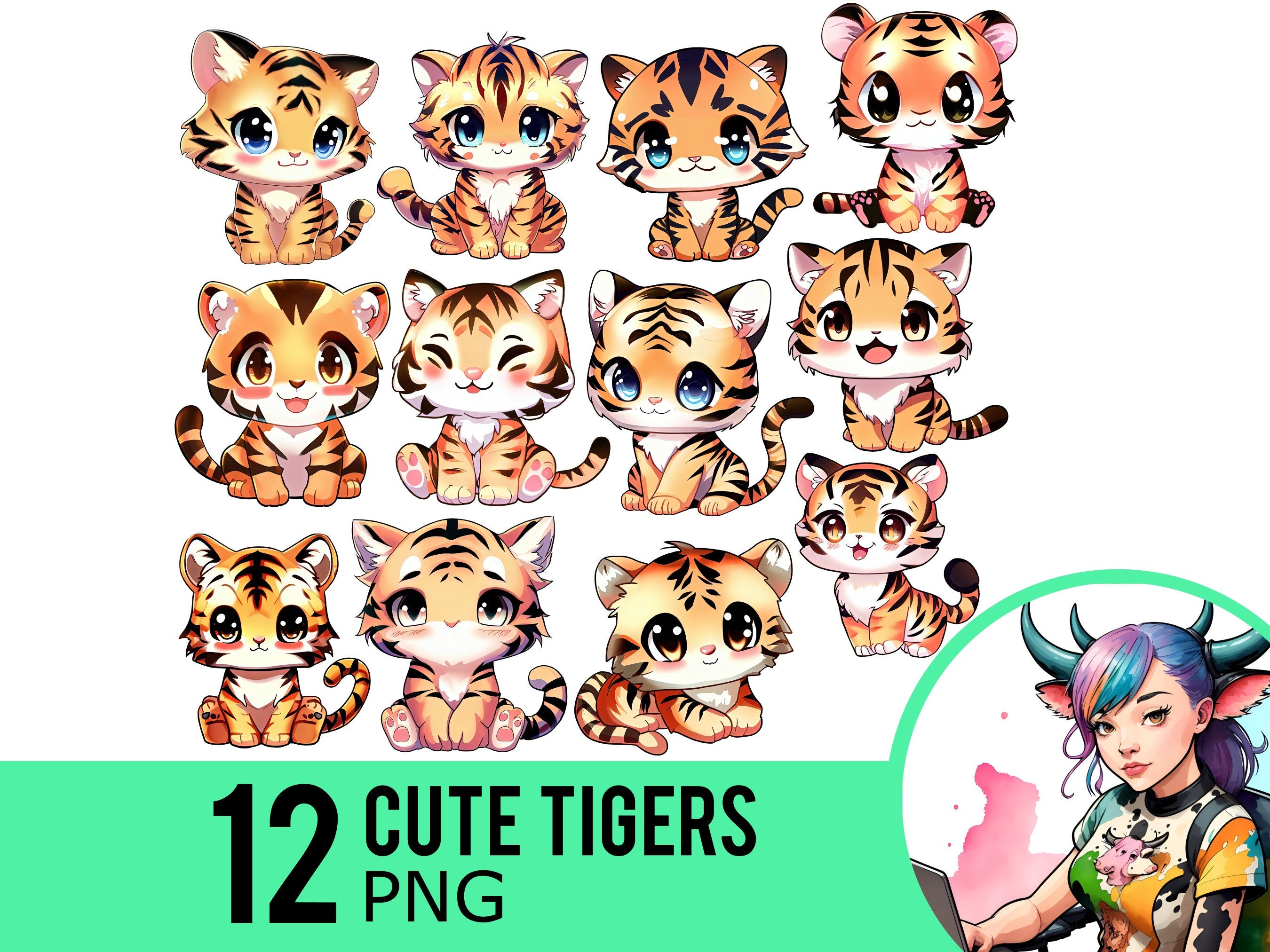 Schattige Chibi Tijger Tiger Paw Chibi Tiger In The Jungle Tiger