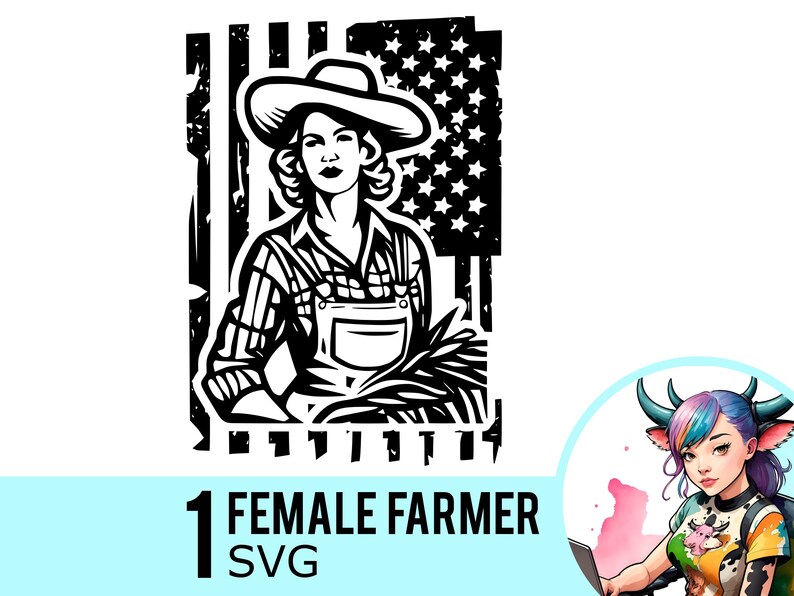 Female Farmer Svg Clipart American Farmers Svg US Heroes - Etsy