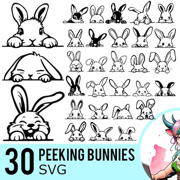 Cute Bunny Svg - Etsy