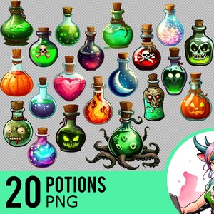 Halloween Potion Clipart: Witchcraft PNG Bundle (digital Download) - Etsy