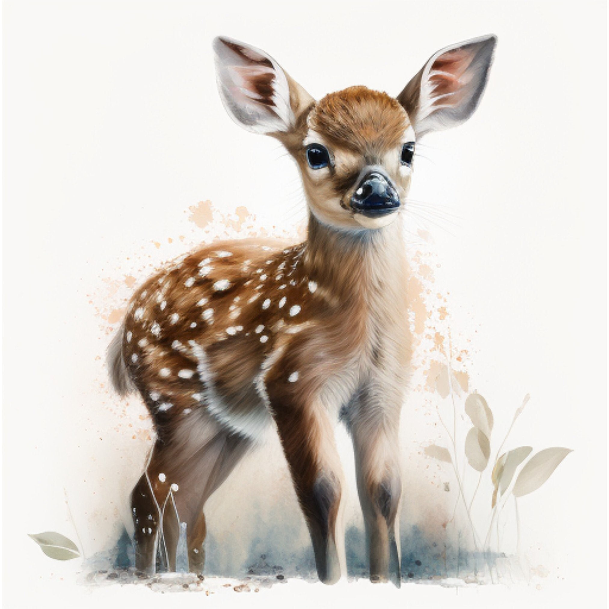 Fawn Watercolor PNG Clipart Baby Deer Portrait PNG - Etsy
