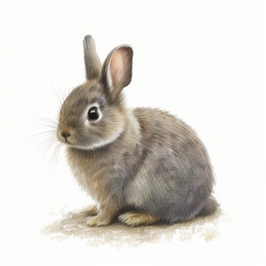 Netherland Dwarf Rabbit Watercolor PNG Clipart, Bunny Portrait ...