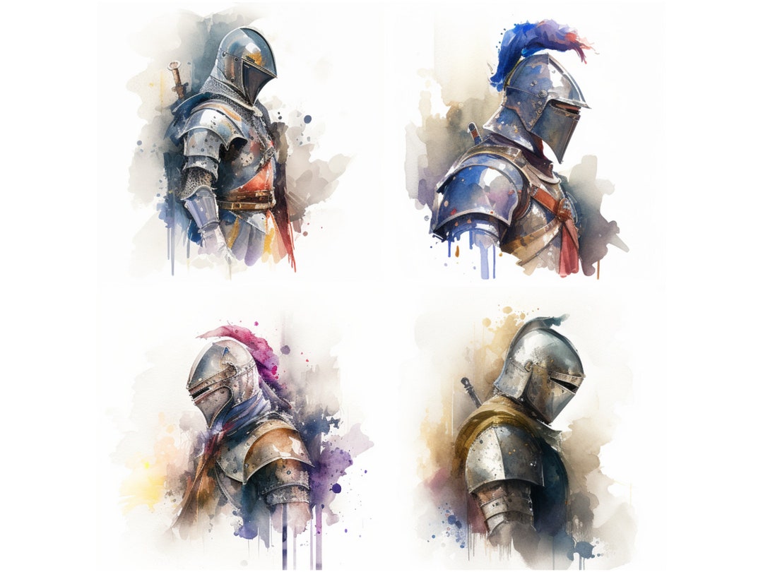 Ritter Aquarell PNG Clipart Ritter Rüstung Portrait PNG - Etsy.de