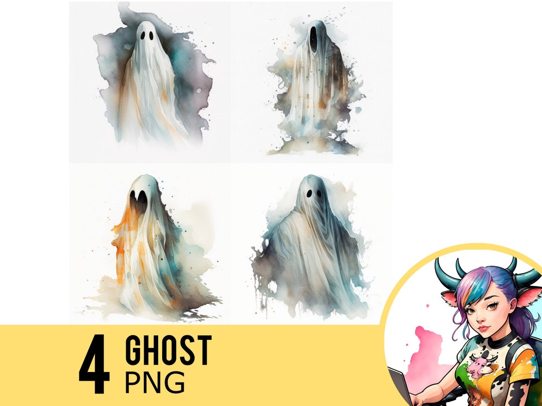 Ghost Watercolor PNG Clipart, Halloween Ghost Portrait PNG Watercolour ...