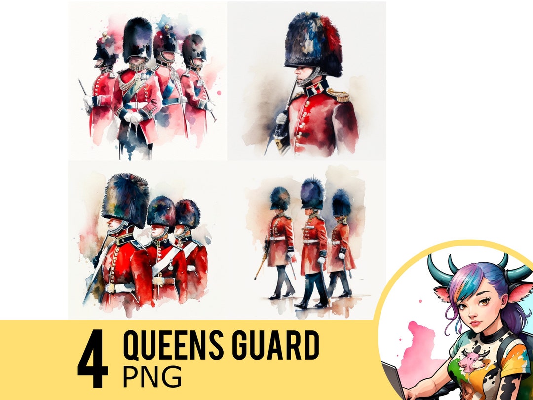 Queens Guard Watercolor PNG Clipart, Kings Guard Portrait Watercolour ...