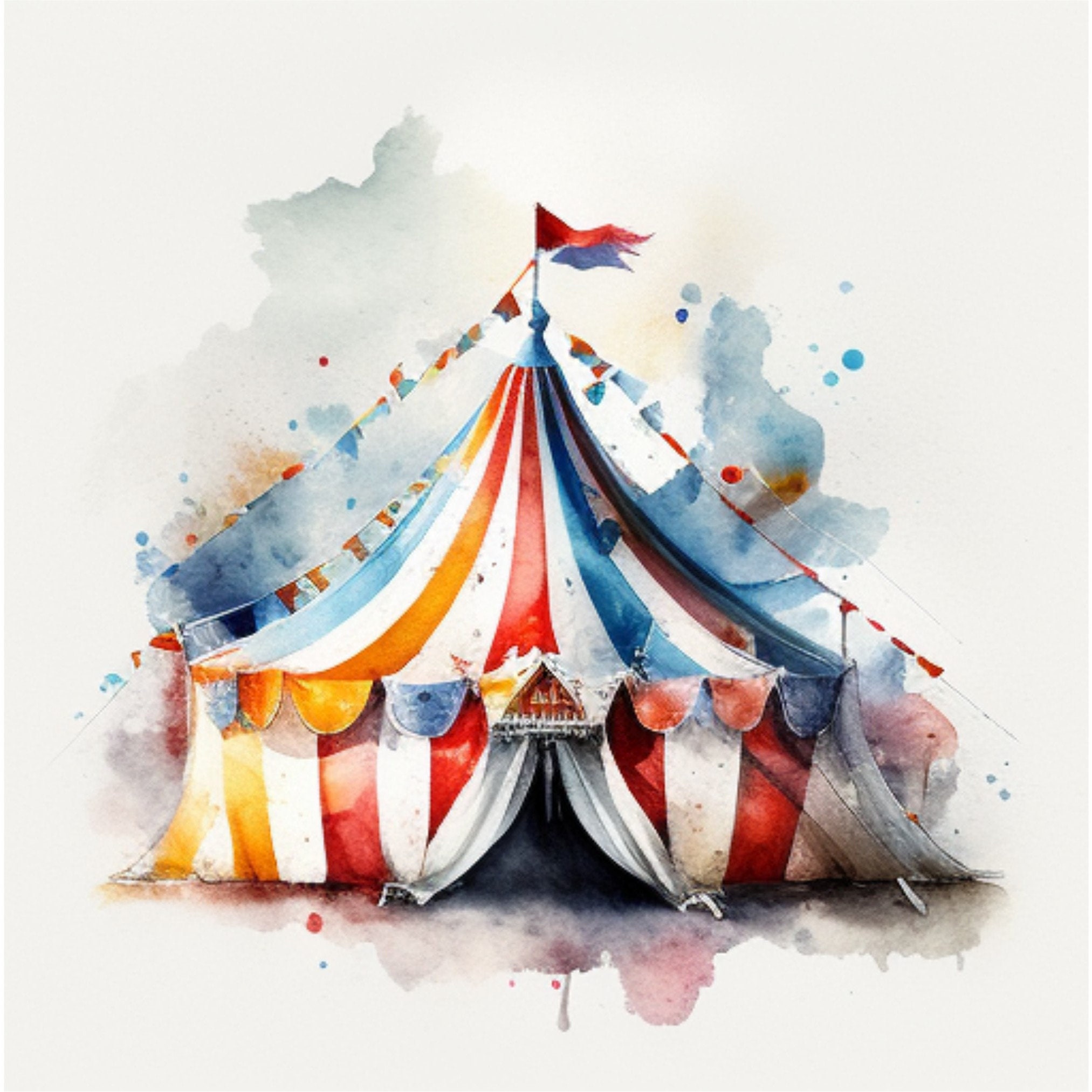 Circus Watercolor PNG Clipart Tent Portrait PNG Watercolour - Etsy