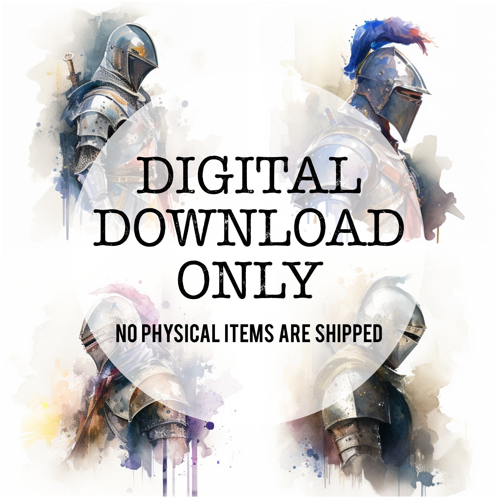 Watercolor Knight Clipart: Armor Portrait 4 PNG Images (commercial Use ...