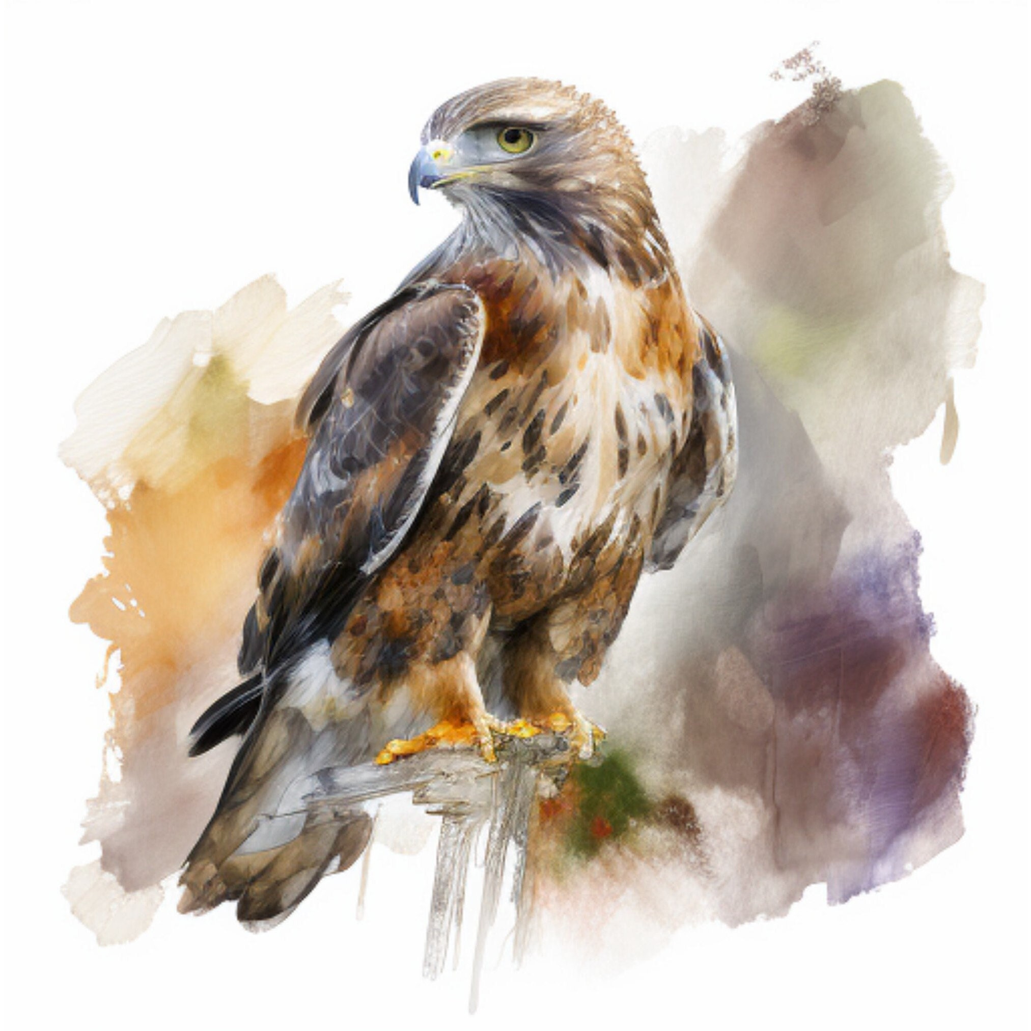 Buzzard Watercolor PNG Clipart Bird of Prey Portrait PNG - Etsy Australia