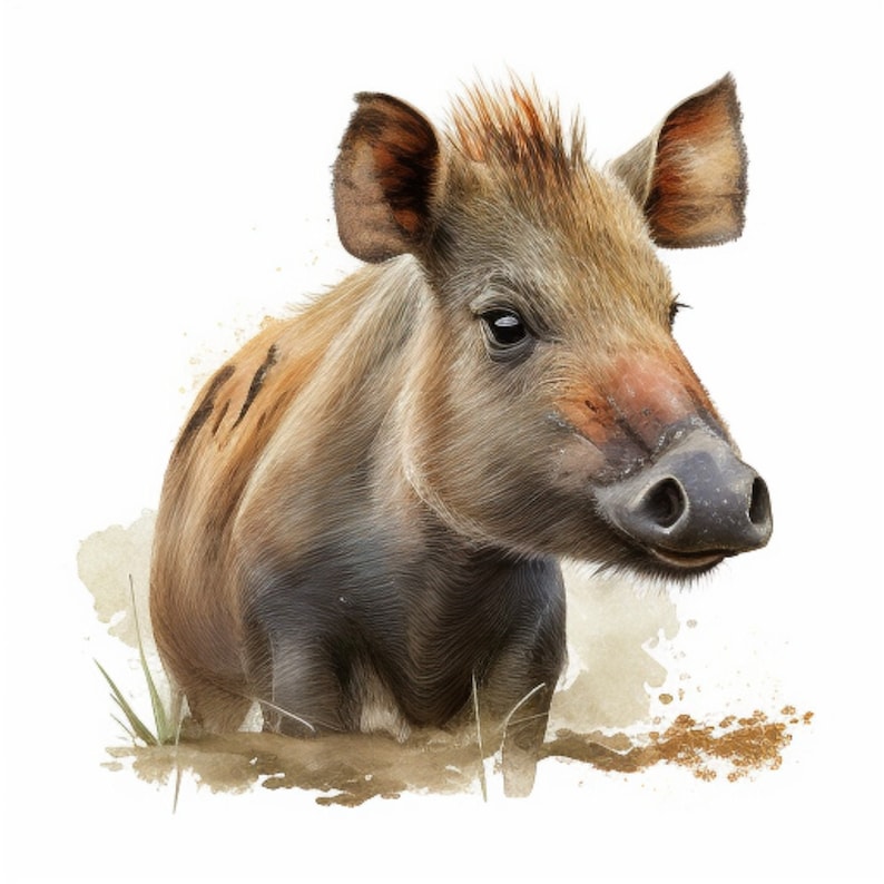 Warthog Watercolor PNG Clipart Pig Portrait PNG Watercolour - Etsy