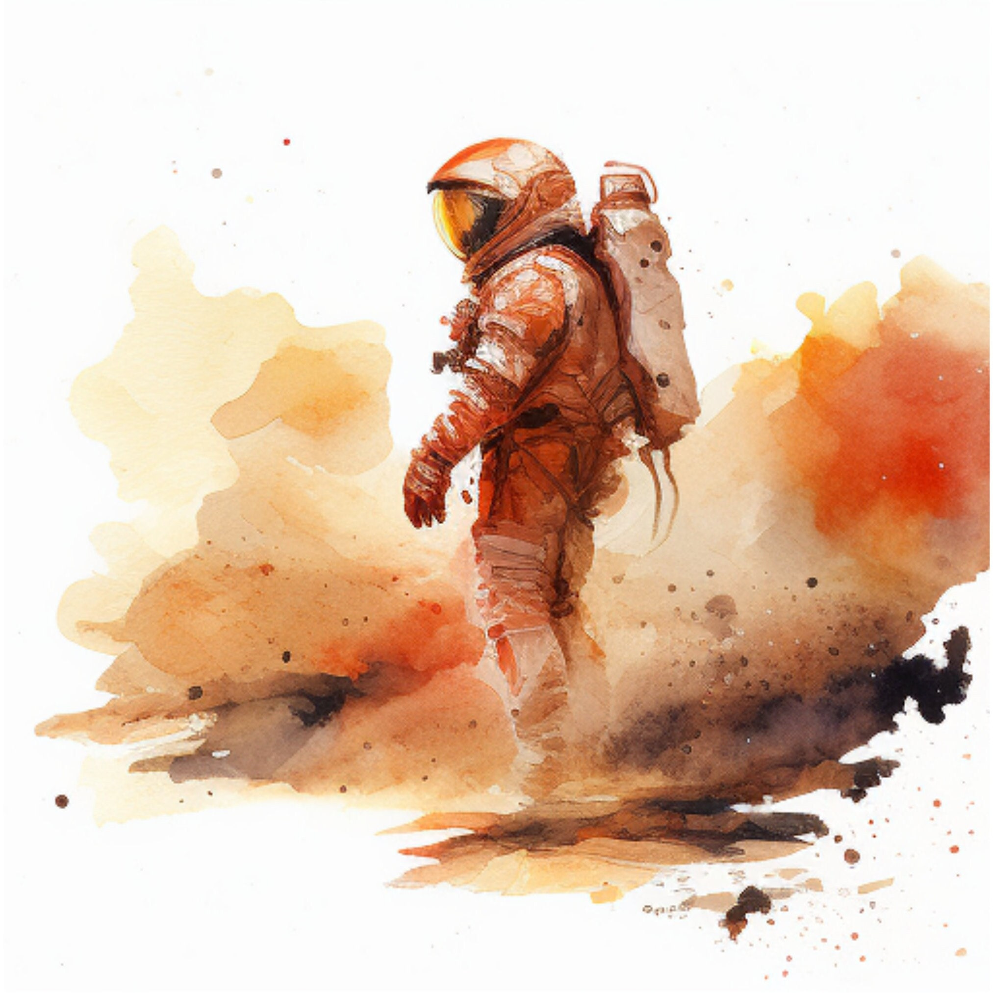 Mars Watercolor PNG Clipart Astronaut Portrait PNG - Etsy Canada