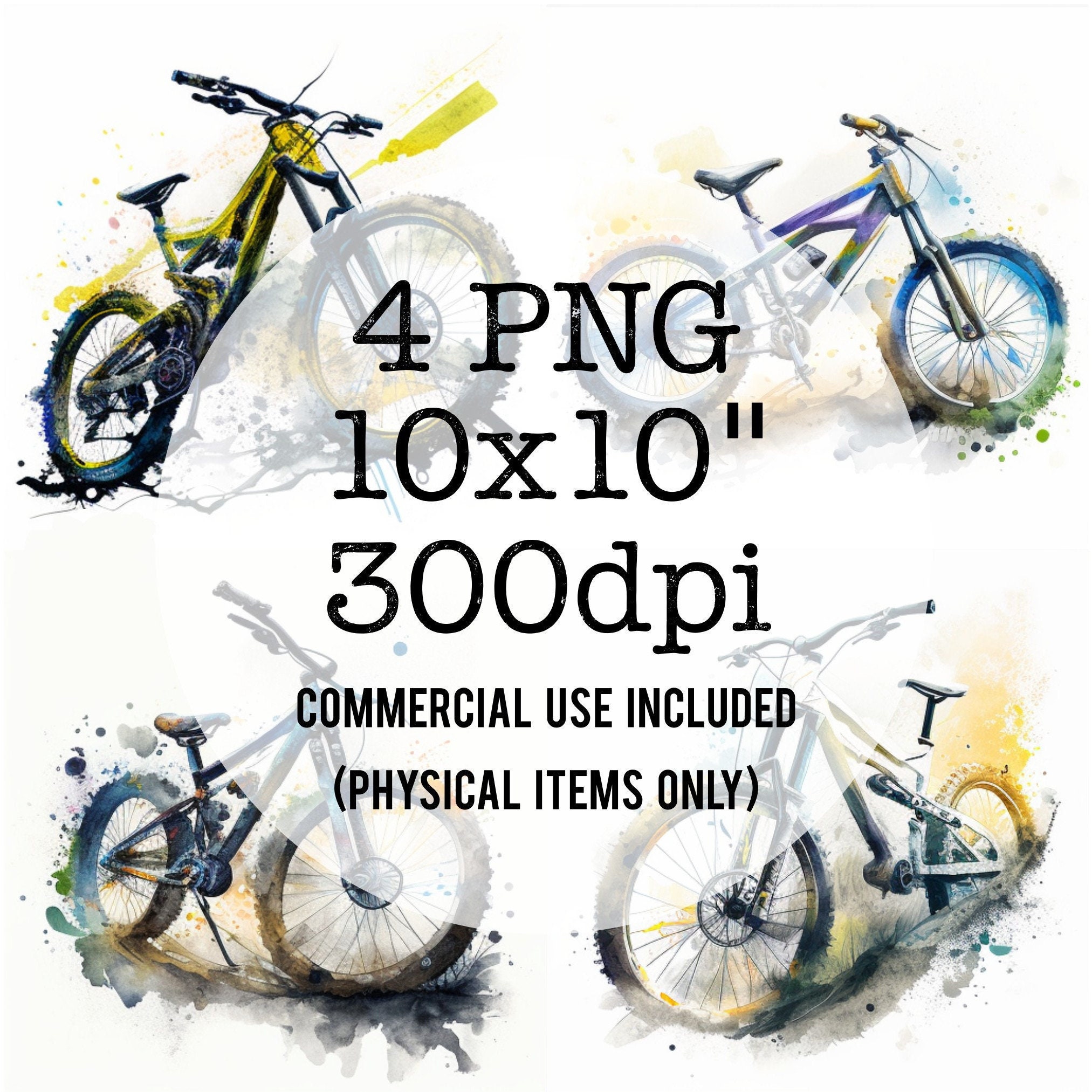 Mountain Bike Watercolor PNG Clipart Bicycle Portrait PNG - Etsy