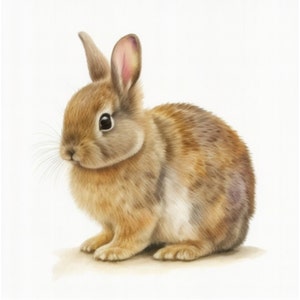 Netherland Dwarf Rabbit Watercolor PNG Clipart, Bunny Portrait ...