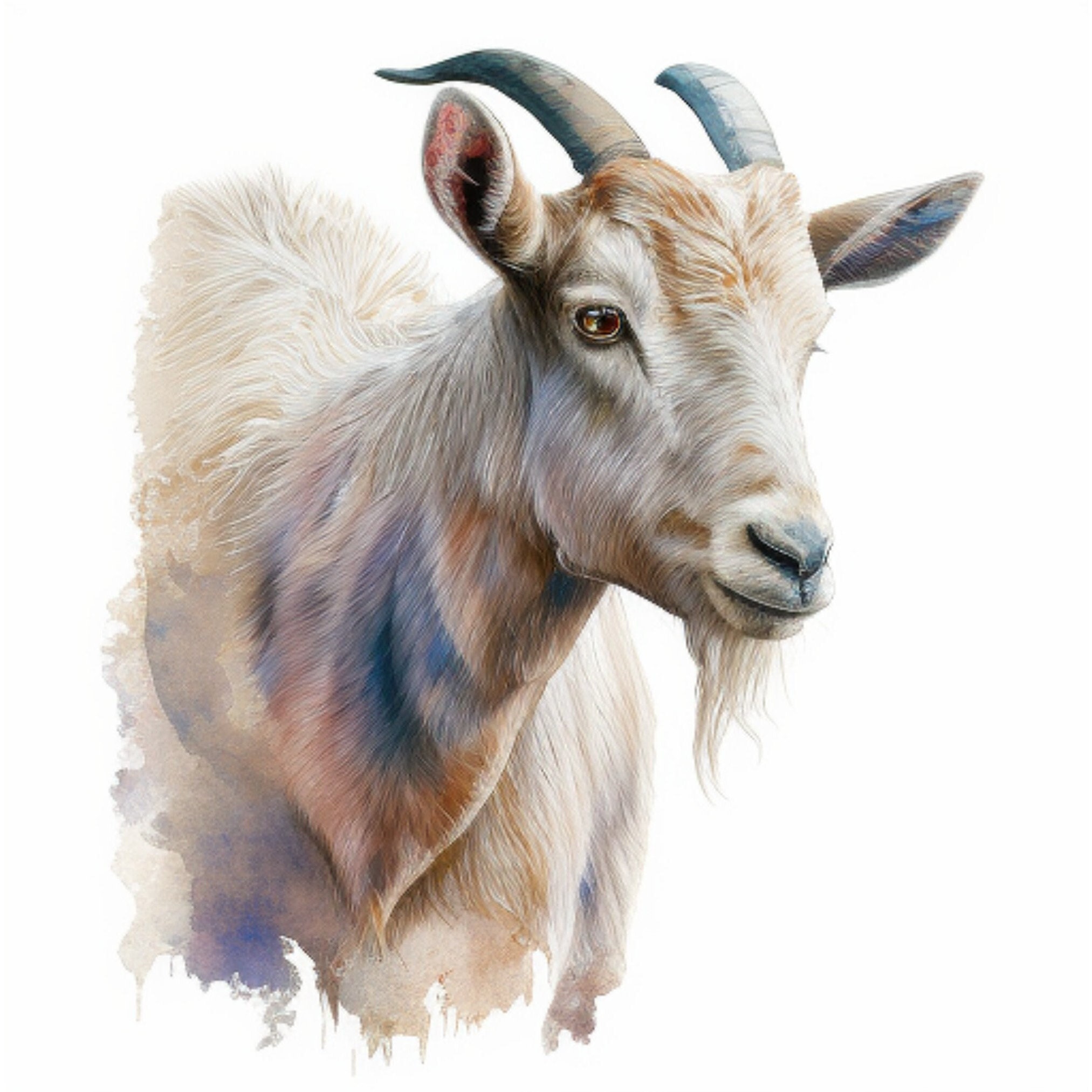 Goat Watercolor PNG Clipart Goat Portrait PNG Watercolour - Etsy