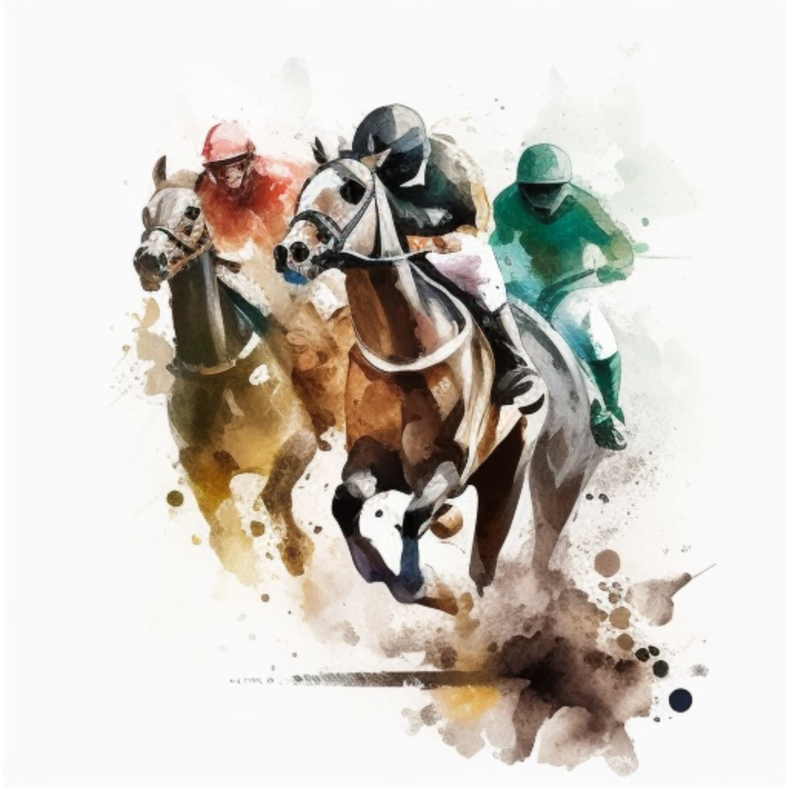 Horse Racing Watercolor PNG Clipart Jockeys Portrait - Etsy