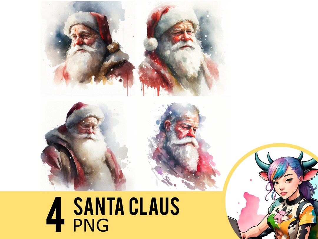 Santa Claus Watercolor PNG Clipart, Santa Portrait Watercolour PNG ...