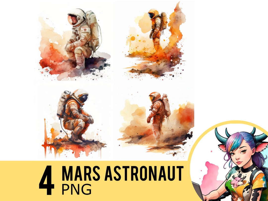 Mars Watercolor PNG Clipart, Astronaut Portrait PNG Watercolour ...