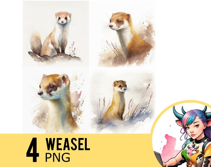 Cute Weasel Art, Weasel Princess, Royal Animal, Baby Weasel, Crown ...