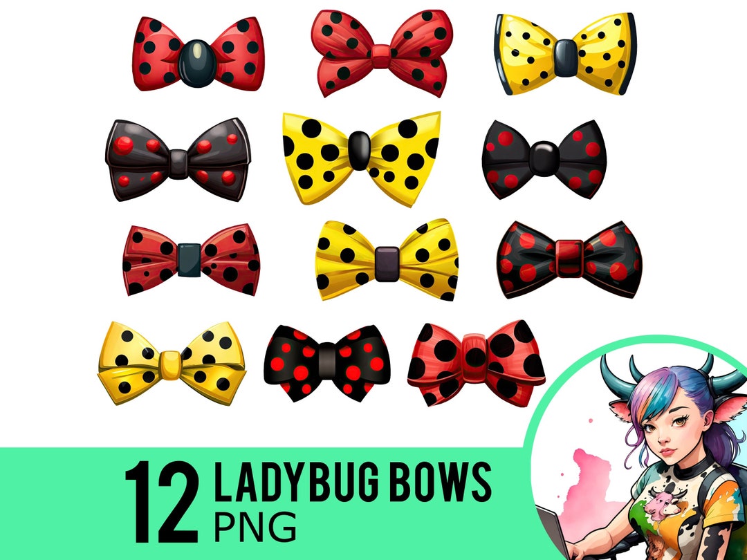 Ladybug Bows Clipart, Hair Beauty Bow Clip Art, Hairbows Ribbons ...